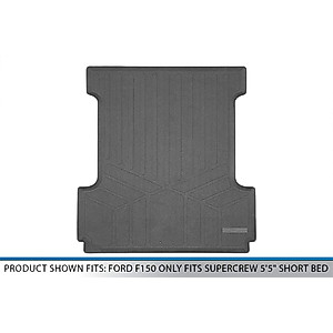 SMARTLINER K0167 Truck Rugged Rubber Bed Liner Mat for 2015-2022 Ford F150 SuperCrew Cab F-150 Black