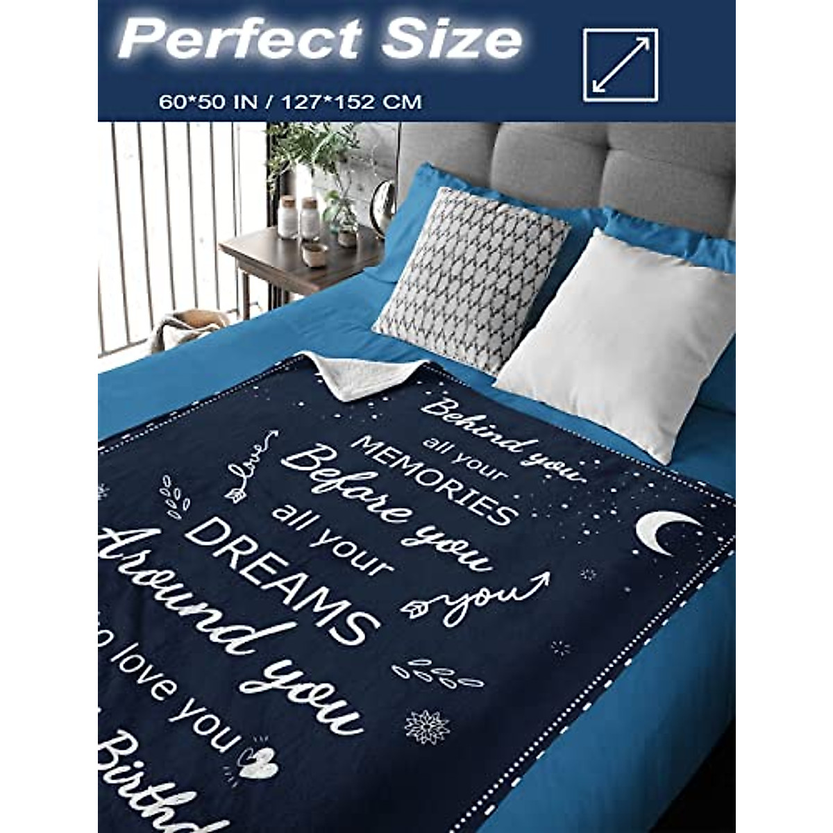 Happy 50th Birthday Gifts for Men Women Blanket 1973 50th Birthday Decorations 50 Years Old Gift for Husband Wife Dad Mom Back in 1973 Flannel Fleece Soft Throw Blanket for Bed Sofa 60x50 Inches