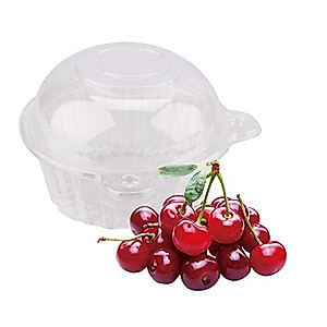 Hewnda 100 Pack Plastic Single Individual Cupcake Muffin Dome Holders Cases Boxes Cups Pods,Great for parties or cake/muffin sales