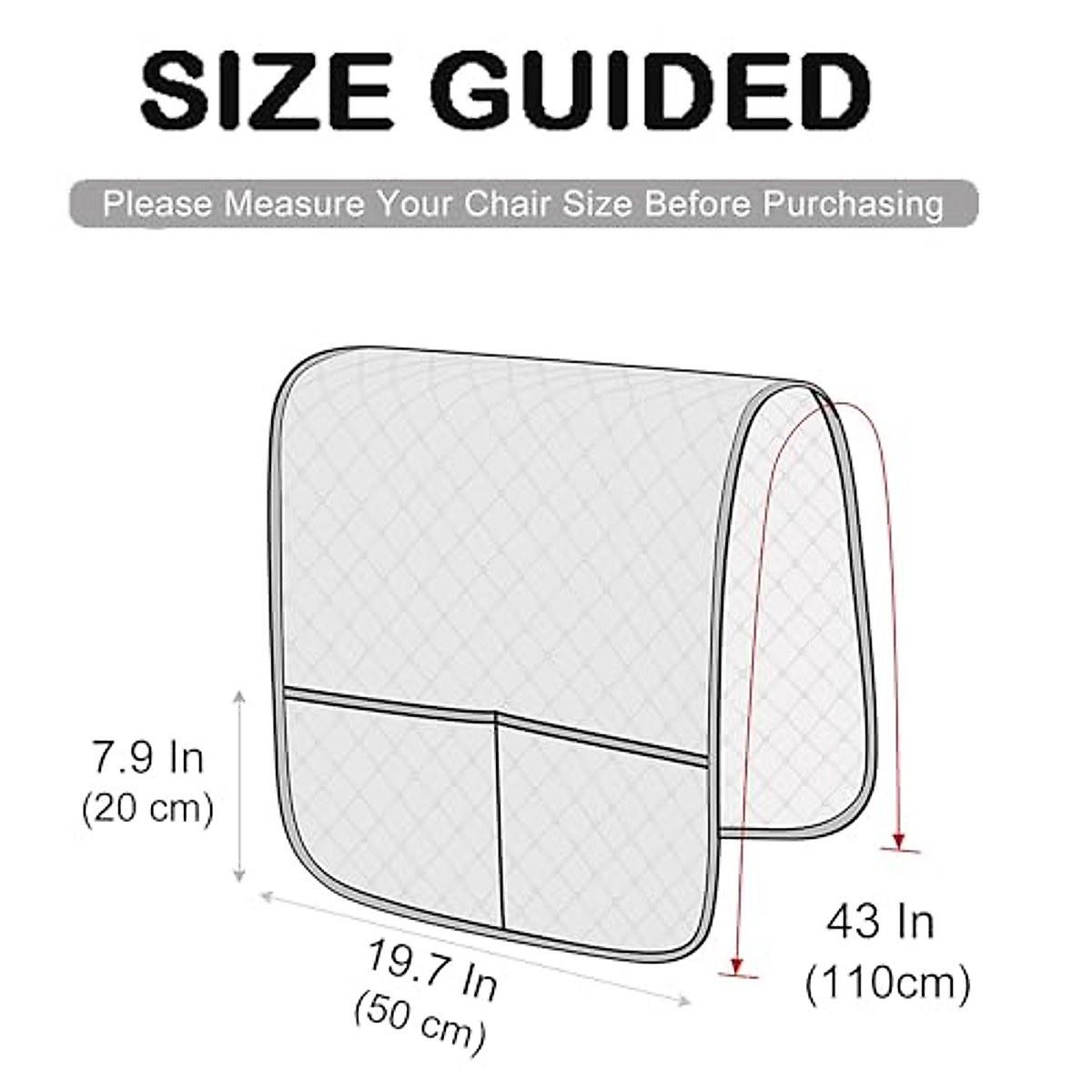BUSAMEDO 1 Pcs Water Resistant Sofa Armrest Covers Recliner Armchair Cover Couch Arm Covers Sofa Storage Bag Furniture Protector Slipcover with Pockets (Camle)