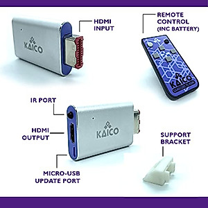Gamecube HDMI Adapter Lead for The Nintendo Gamecube Running GCVideo Software. Supports 2X Line-Doubling and Includes Remote Control. A Simple Plug & Play Gamecube Adapter Solution by Kaico