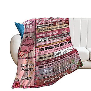 to My Mom Blanket Gifts,Flannel Thick Throw Blanket Birthday Gifts from Daughter Son,Blanket Presents for Mother's Day,Christmas,Soft Cozy Flannel Blanket,Bed Blanket Gift 50"X40"