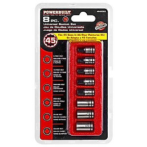 Powerbuilt 8 Piece 1/4" Dr. SAE Spline Socket Set with Storage Tray - 642053