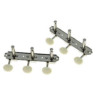 KAISH Nickel w/Aged White 3 per side 3x3 on a Plate Vintage Guitar Tuning Keys Tuners
