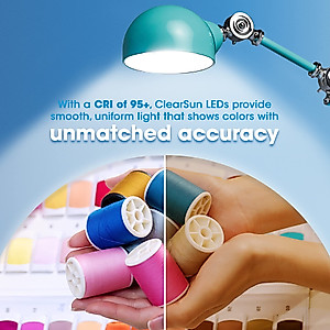 OttLite Revive LED Desk Lamp with ClearSun LED Technology, Turquoise – 3 Brightness Settings, Touch Activated Controls, USB Charging Port & 3 Adjustable Knobs for Precise Lighting - Great for Reading