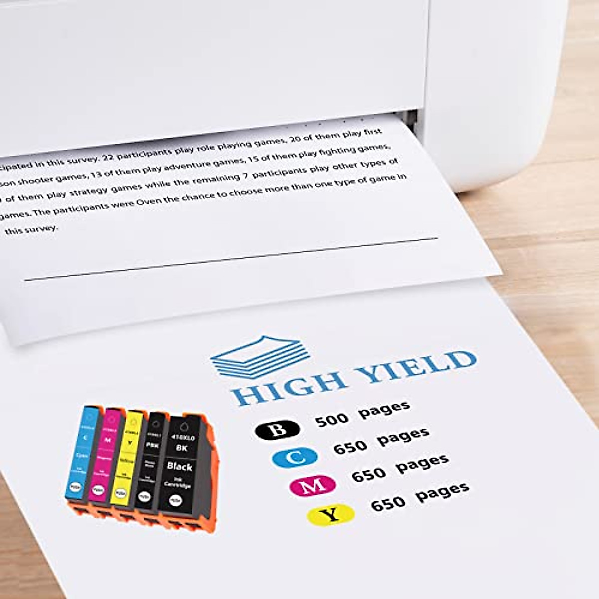 Remanufactured 410XL Ink Cartridge 5 Pack Replacement for Epson 410XL 410 T410XL for Epson Expression XP-7100 XP-640 XP-830 XP-530 XP-630 XP-635 Printer(Black, Photo Black, Cyan, Magenta, Yellow)