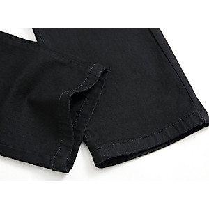 Men's Black Skinny Slim Fit Stretch Straight Leg Fashion Jeans Pants, 31W