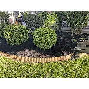 Corrugated Garden Edging (4in W x 10ft L, Rusted)