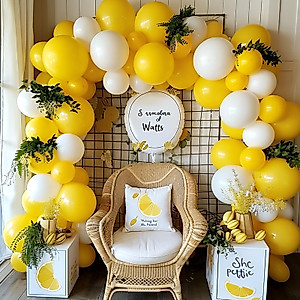 RUBFAC 145pcs Yellow Balloons Latex Balloons 18 12 10 5 Inch Party Balloon Kit Different Sizes for Birthday Party Wedding Balloon Graduation Baby Shower Decoration