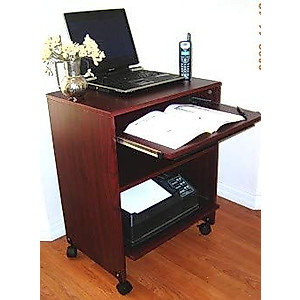 Narrow Computer Laptop desk w/sliding printer shelf - 24" W S2326
