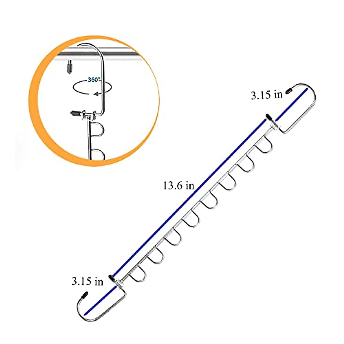 KLEVERISE 4 Pack Metal Space Saving Hangers - 8 Slots Stainless Steel Clothes Hangers Magic Cascading Hangers - Clothing Closet Space Saver Storage Extender Organizers