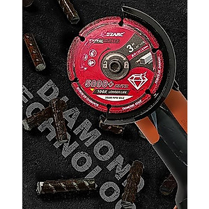 EZARC Diamond Cutting Wheel 3 x 3/8 Inch for Metal, Cut Off Wheel with 5000+ Cuts on Rebar, Steel, Iron and INOX