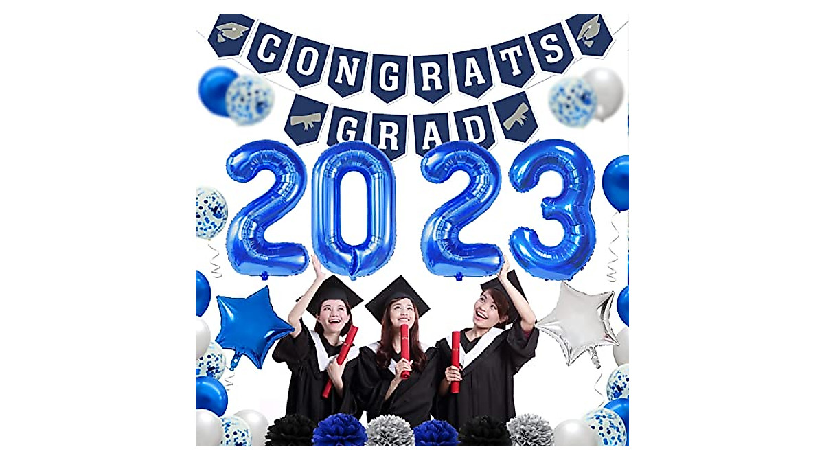 Blue Graduation Decorations 2023 - Class of 2023 Party Set