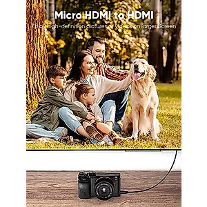 CableCreation 4K Micro HDMI to HDMI Cable Adapter, 4K 60Hz Ethernet 3D Audio Return, Compatible with GoPro Hero 7/6/5, Raspberry Pi 4, A6000, A6300, Nikon Camera, Yoga 3 Pro, Yoga 710, 3ft