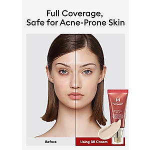 MISSHA M Perfect Cover BB Cream No.21 Light Beige for Bright Skin SPF 42 PA +++ 1.69 Fl Oz - Tinted Moisturizer for face with SPF