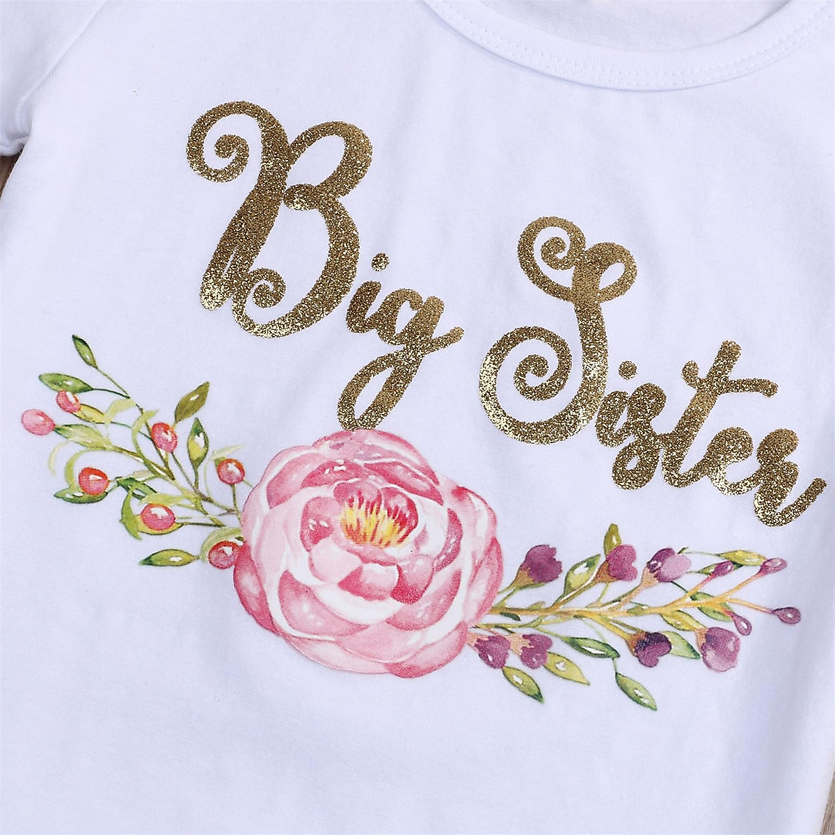 GRNSHTS Toddler Baby Kid Girls Big Sister Outfits Short Sleeve T-Shirt Top+Tutu Skirt with Headband Clothing Set (Pink, 2-3T)