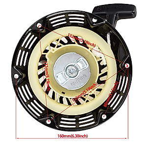 Fvrito Pull Recoil Start Spark Plug for 196cc 5.5hp 6.5hp Coleman BT200X CT200U Trail CT200U-EX Motovox MBX20 MB200 Baja MB200 Predator 212cc Mini Bike Motor Hammerhead 80T TrailMaster Go Kart Black