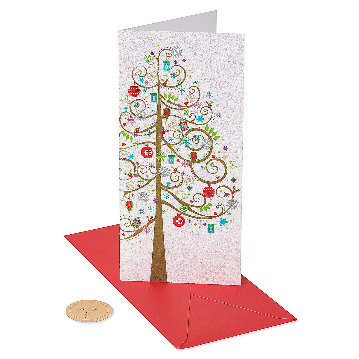 Papyrus Boxed Christmas Cards with Envelopes, Joyful Christmas Celebration, Tree (16-Count)