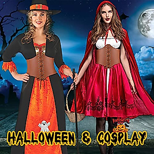 XZQTIVE Womens Corset Belt Elastic Waist Belt Lace-up Cinch Belt Pirate Corset Belt Renaissance for Costume 5.9'' Width(Brown, Fit Waist 32-36in)