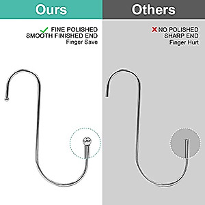 SumDirect 5Pcs 5 7/10 Inch Extra Large S Hooks, Heavy Duty Stainless Steel S Shaped Hooks for Hanging Apparel Kitchenware Utensils Plants Towels Gardening Tools