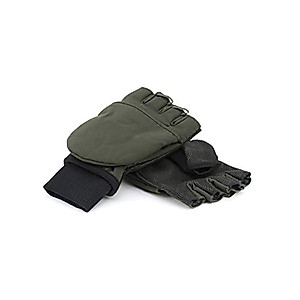 SEALSKINZ Unisex Windproof Cold Weather Convertible Mitt, Olive Green/Black, Small
