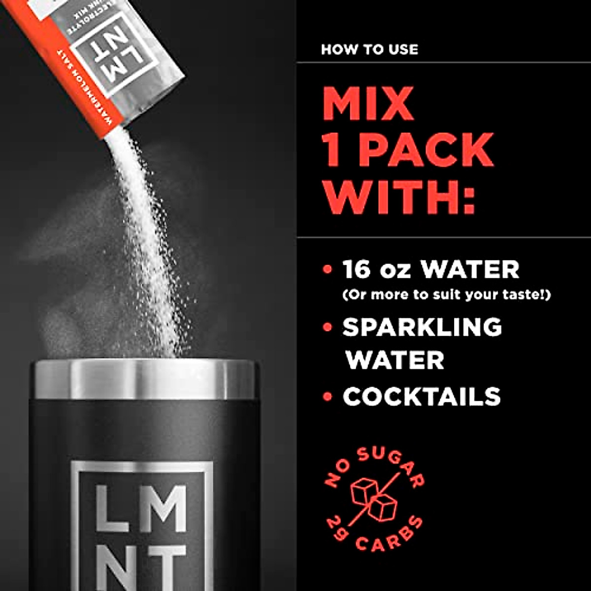 LMNT Keto Electrolyte Powder Packets | Paleo Hydration Powder | No Sugar, No Artificial Ingredients | Watermelon Salt | 30 Stick Packs