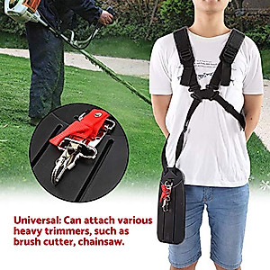 ZPSHYD Trimmer Double Shoulder Strap, L-Shaped Nylon Belt Lawn Mower Padded Strap Harness for Brush Cutter Garden