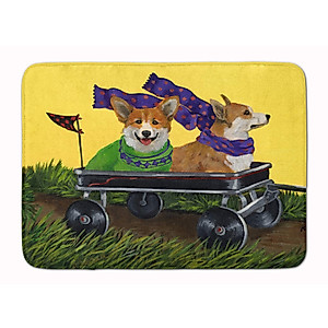 Caroline's Treasures Corgi Express Machine Washable Memory Foam Mat doormats, Multicolor