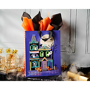Papyrus 10" Halloween Large Gift Bag, Haunted House (1 Bag)