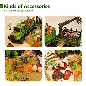 LTKFFFdp Boy Toys Car Toys for Boys Girl 5 6 8 9 10 12 Year Old with 10 Dinosaur Figures, Take Apart Construction Truck Building Toys with Sound Light, Learning Birthday Carrier Vehicle Playset Gifts