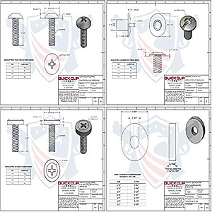 Black Chicago Screw - Thru Hole Binding Post Kit 1/8, 1/4, 3/8, 1/2 Inch Machine Screw Fasteners + Rubber Washers, QuickClipPro Kydex Leather Holster Sheath (3/8" - 10 Pack)