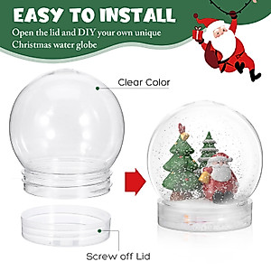EXCEART 10pcs DIY Clear Plastic Water Globe Snow Globe 2Inch Clear Snow Globe with Screw Off Cap for DIY Crafts Christmas Home Decoration