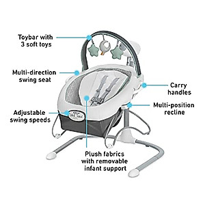 Graco Soothe 'n Sway LX Baby Swing with Portable Bouncer, Derby