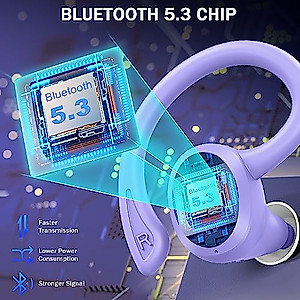 Wireless Earbuds Bluetooth 5.3 Headphones Sport, Bluetooth Earbuds Immersive HiFi Stereo Over Ear Buds, 48Hrs Earphones in Ear with Earhooks, HD Mic, IP7 Waterproof Headset for Workout Running [2023]