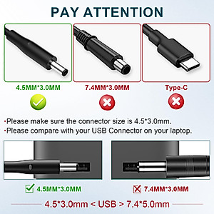 New Dell 130W AC Adapter Laptop Charger for Dell XPS 15 7590 9570 9560 9550 9530 Precision 5510 5520 5530 5540 M3800 Vostro 7500 7510 Inspiron 7459 HA130PM130 0V363H DA130PM130 09TXK7 P56F 4.5mm