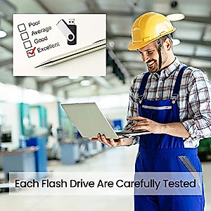 USB 32GB Flash Drive 10 Pack, ABLAZE USB 2.0 Memory Stick with Lanyards Swivel Thumb Drives Bulk USB Drive 32GB Pendrive Jump Drive Zip Drive(32GB USB 10 Pack, Mixcolor)