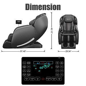 Real Relax Massage Chair, Full Body Zero Gravity SL-Track Shiatsu Massage Recliner Chair, Favor-06 Black