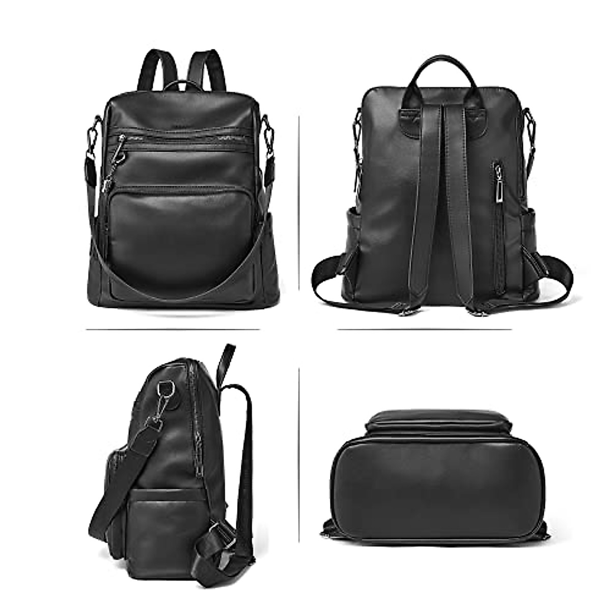 OPAGE Leather Backpack Purse for Women Fashion Tassel Ladies Shoulder Bags Designer Large Backpack Travel Bag