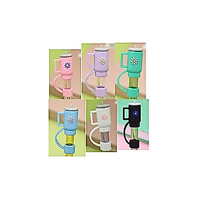 Silicone Spill Stopper for Stanley 40/30 oz The Quencher H2.0 Flowstate Tumbler with Handle for Cup Accessories Include Straw Cover Cap Round Leak Stopper Square Spill Stopper (Version 1.0&2.0-6PCS-B)