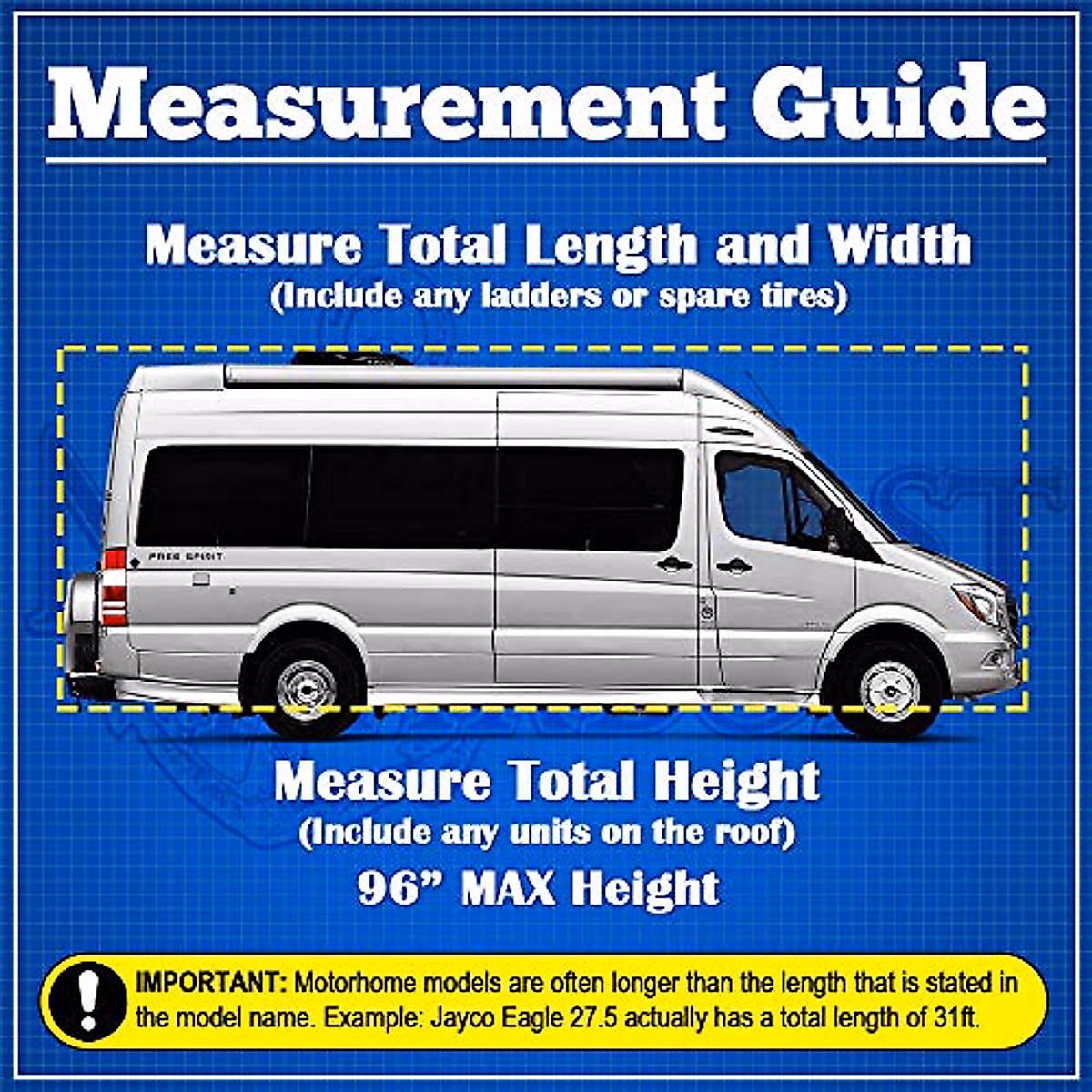 North East Harbor Waterproof Superior Class-B RV Motorhome Cover Fits Length 18'-20' Class B Camper Van/Conversion Vans Zippered Panels Heavy Duty 4 Layer Fabric - 20ft L x 7ft W x 8ft H, gray (CB710)