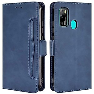 HualuBro Ulefone Note 9P Case, Magnetic Full Body Protection Shockproof Flip Leather Wallet Case Cover with Card Slot Holder for Ulefone Note 9P Phone Case (Blue)