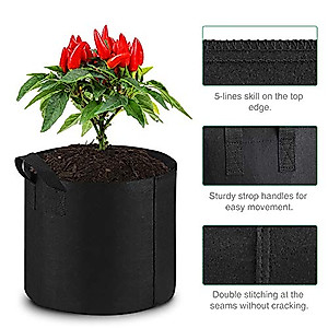 Lyincat 12-Pack 10 Gallon Grow Bags Heavy Duty Thickened Nonwoven Fabric Pots with Durable Handles