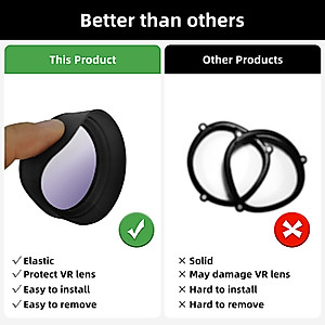Merryhome(1 Pack) VR Lens Protector, Blue Light Glasses, for Quest 3S/ Quest 2 Accessory, Not for Quest 3, Lens Replacement, Anti-Glare, Dust, Easy to Install-Black