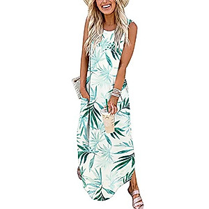 ANRABESS Women's Sleeveless Summer Loose Floral Print Maxi Dresses Casual Long Dresses with Pockets A19zhuyelv-M
