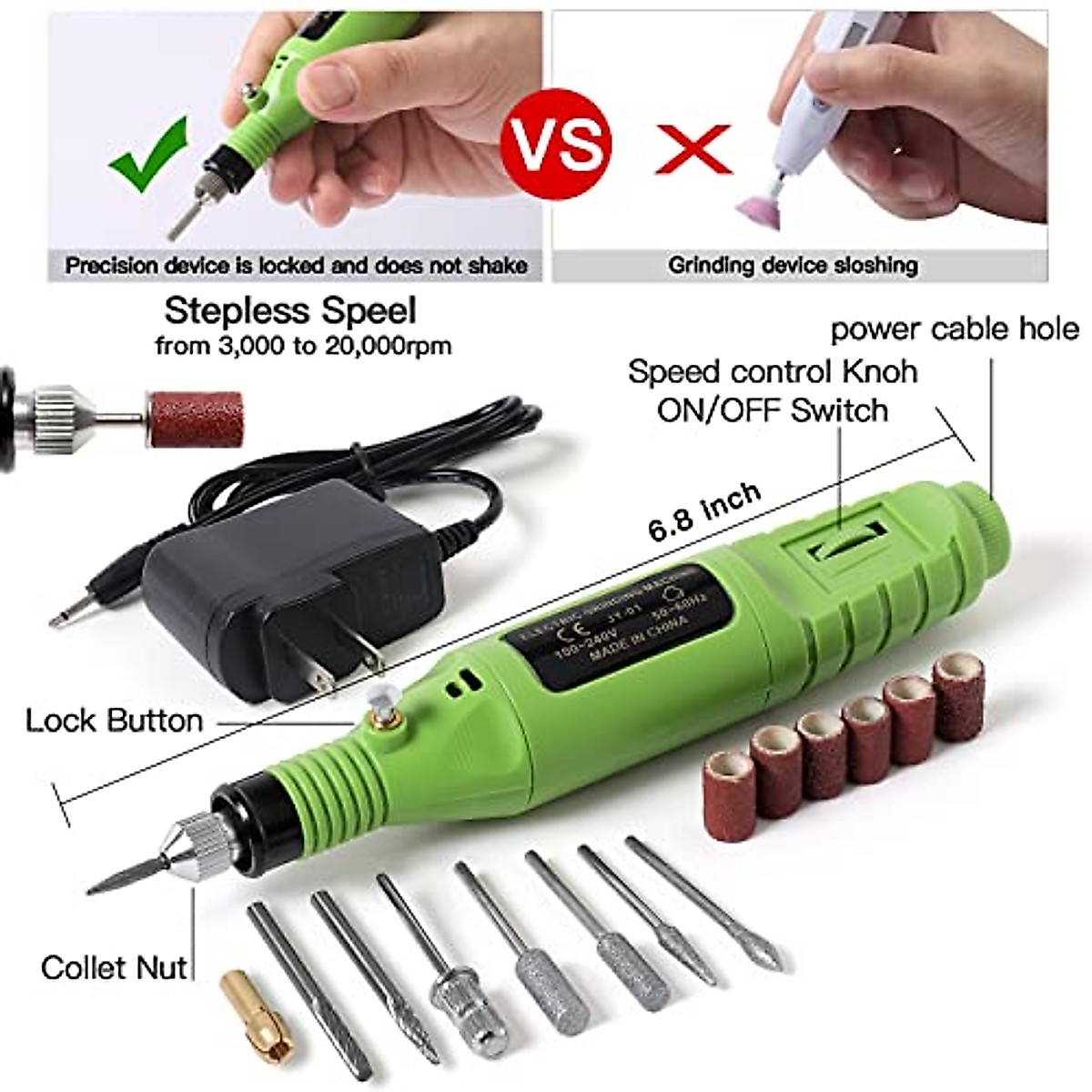 Upgrade 108 Pcs for Model Tool Kits,Hobby Tool Tool Sets,lncluding Electric Polishing Machine & Tool Box,for Gundam Model Kits,Basic Model Building,Repairing and Remove,Art and Crafts etc (HIJIRH)