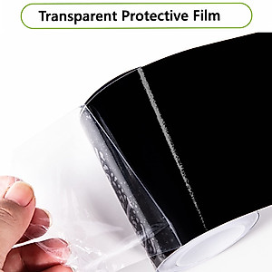 Spurtar Gloss Black Vinyl Wrap 4 Inch x 20ft Air-Release Adhesive Car Vinyl Tape Chrome Delete Wrap Roll DIY Car Exterior Decoration Door Edge Guard Vehicle Detailing Paper 10CM x 6M