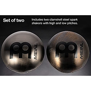 Meinl Percussion SH22 Clamshell Steel Spark Shaker, Set of Two