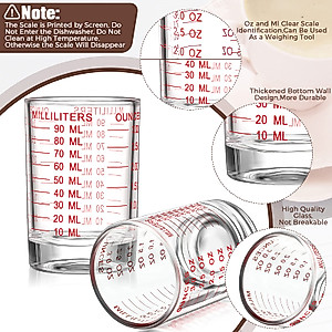 2 Pieces 3 oz Measuring Cup Shot Glass Espresso Shot Glass Liquid Heavy Glass Wine Glass (Red Color)