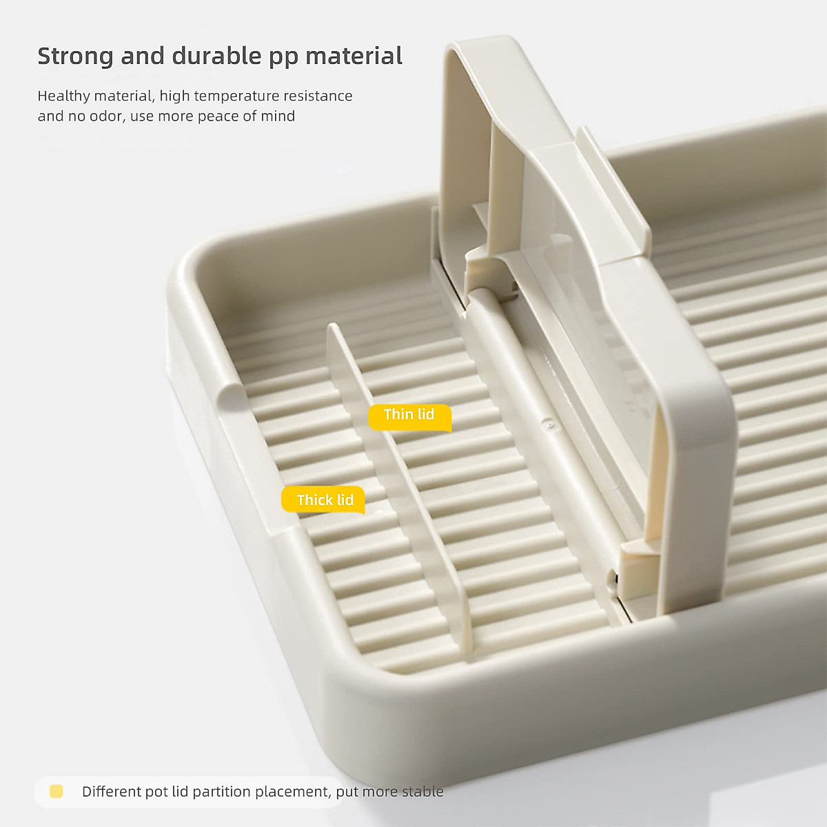 ZWMBYN 2PCS Spoon Rest Pan Pot Lid Holder Rack, Foldable Pot Pan Cover Stand, Countertop Storage Shelf with Drip Tray, Holder Rack for Spatula Soup Spoon