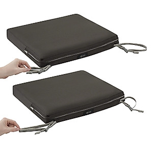 Classic Accessories Ravenna Water-Resistant 17 x 15 x 2 Inch Patio Seat Cushion, Espresso